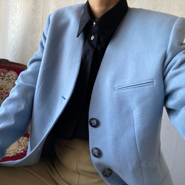 Powder Blue Blazer - Etsy