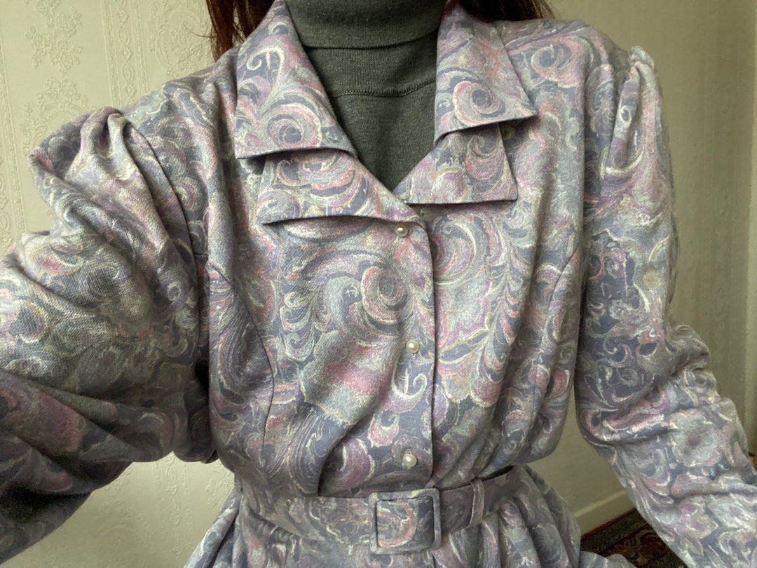 Vintage Ash Lilac Paisley Dress/ XL - Etsy