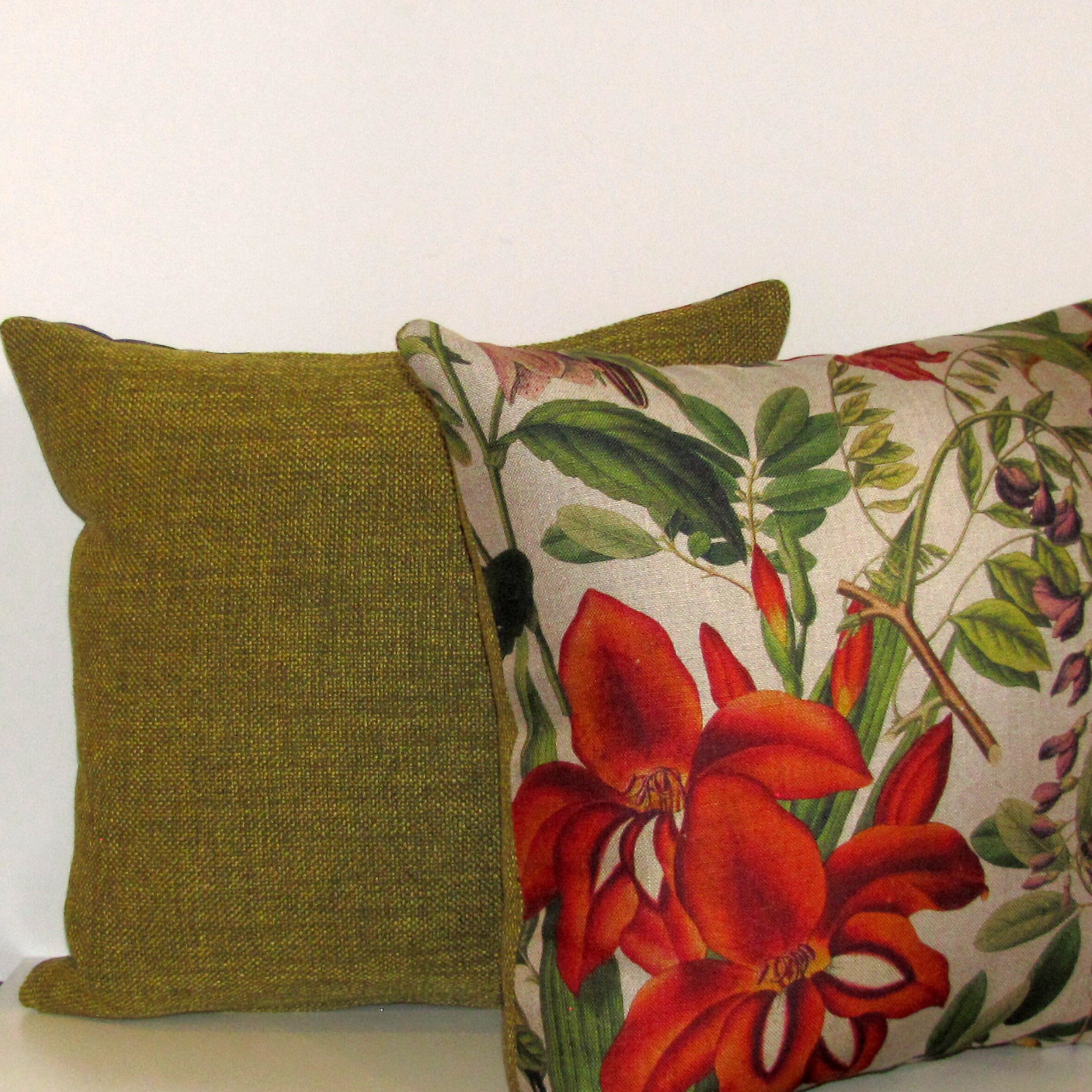 Twining Linen Cushion Cover Green Linen Reverse | Etsy Australia