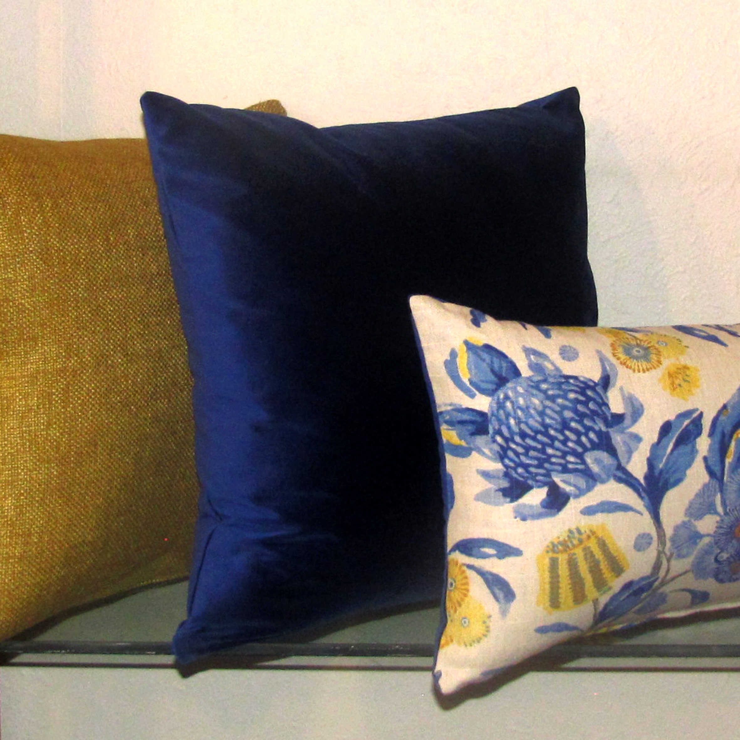 Cobalt blue luxury velvet cushion cover | Etsy