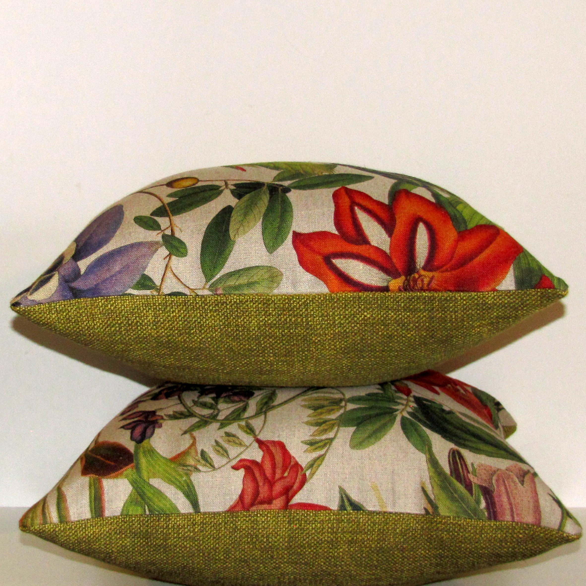 Twining Linen Cushion Cover Green Linen Reverse | Etsy Australia