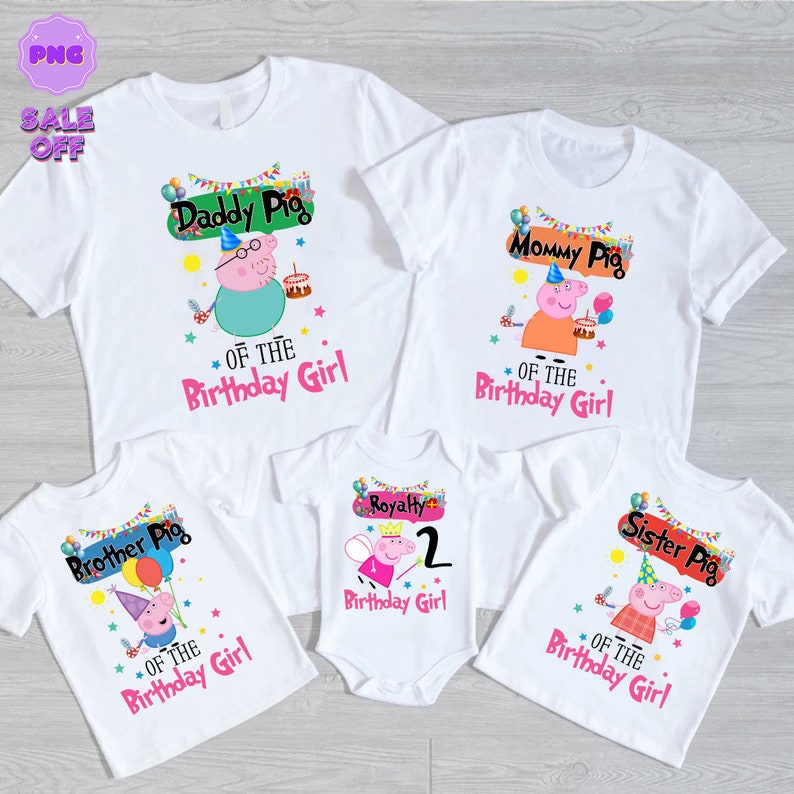 Family Pig Birthday Party Png, Pig Birthday Girl or Boy Png, Birthday ...