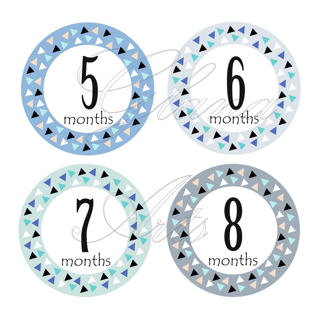 Baby Boy Month Stickers Monthly Baby Sticker Monthly Baby Stickers Baby ...