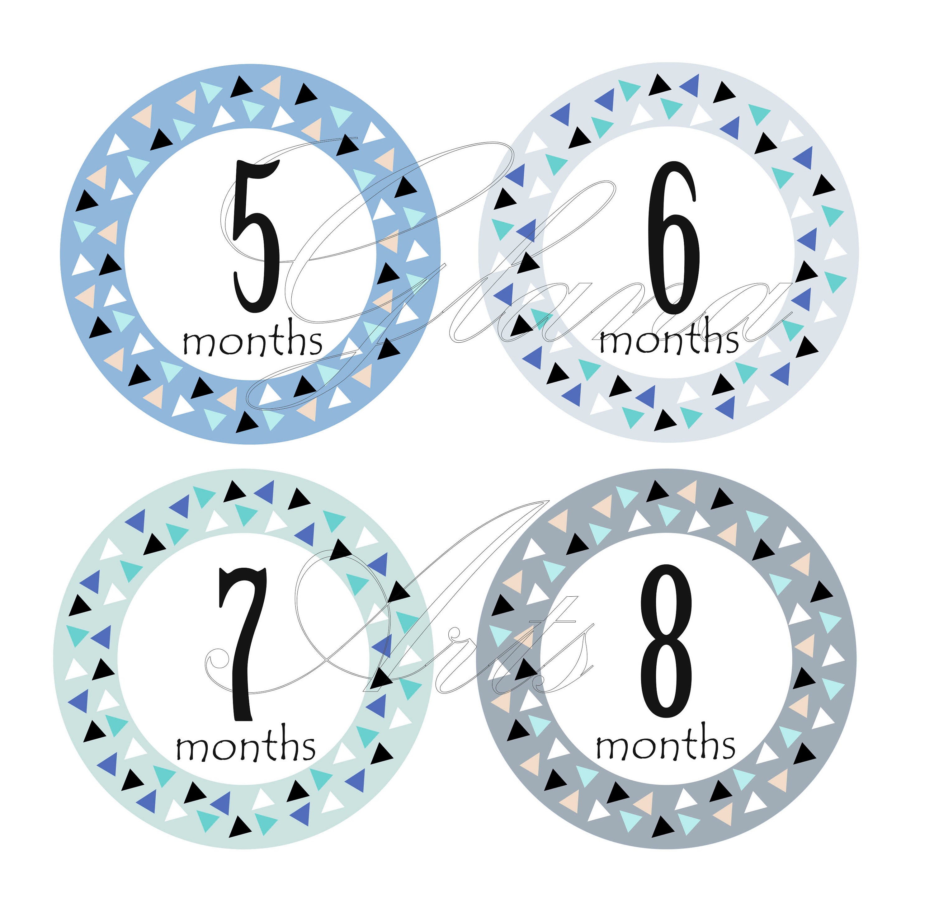 Baby Boy Month Stickers Monthly Baby Sticker Monthly Baby Stickers Baby ...