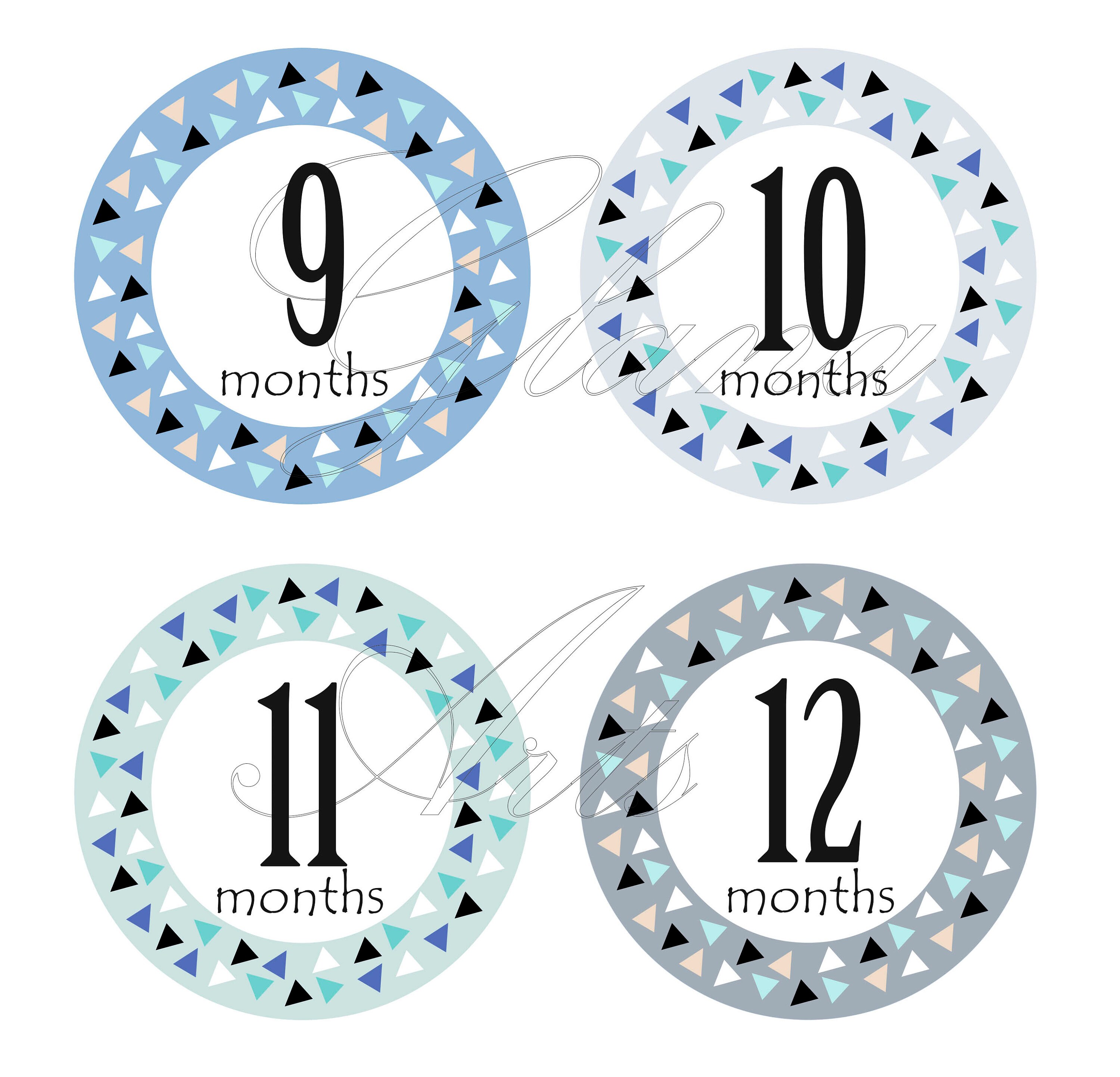 Baby Boy Month Stickers Monthly Baby Sticker Monthly Baby Stickers Baby ...