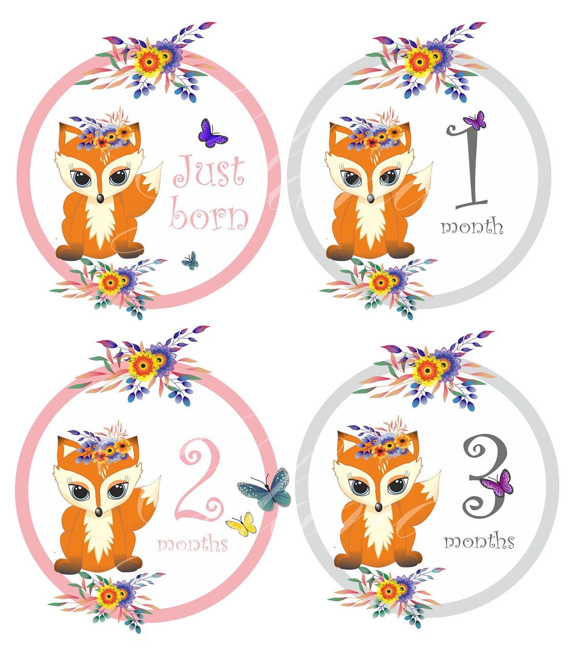 Month Stickers Baby Month Stickers Milestone Stickers Baby - Etsy