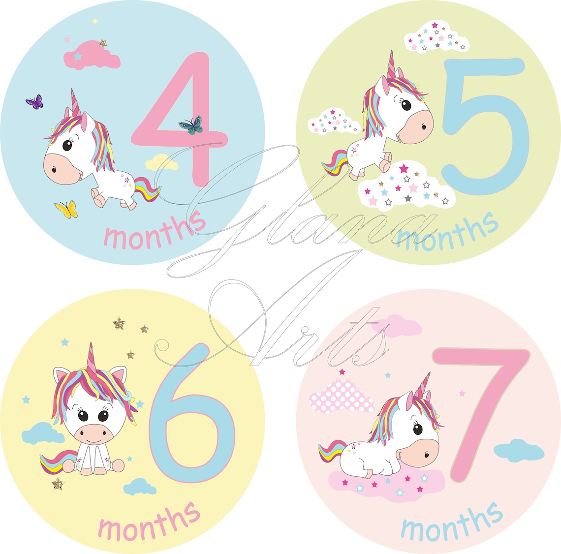 Monthly Stickers Baby Month Stickers Milestone Stickers Baby Week ...