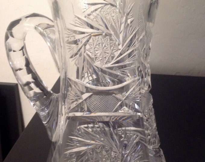 Crystal Pitcher With Sunburst Design. - Etsy