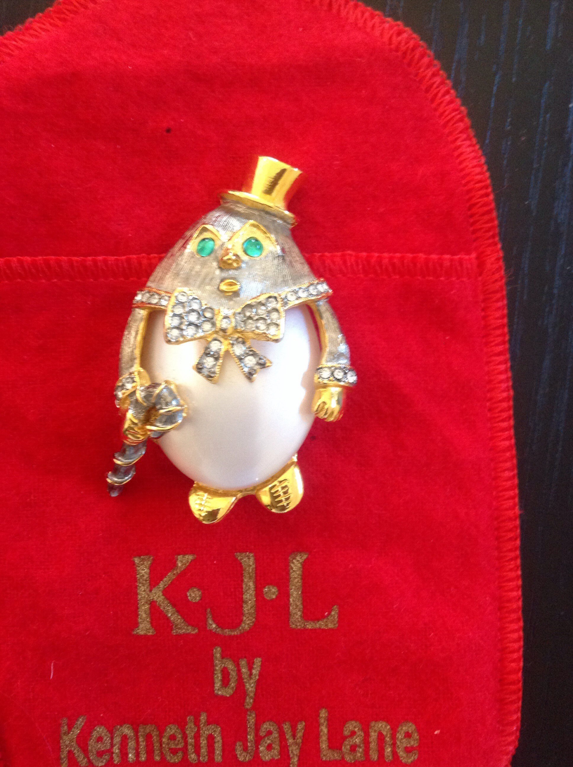 Kenneth J Lane Gold Tone Humpty Dumpty Pin - Etsy