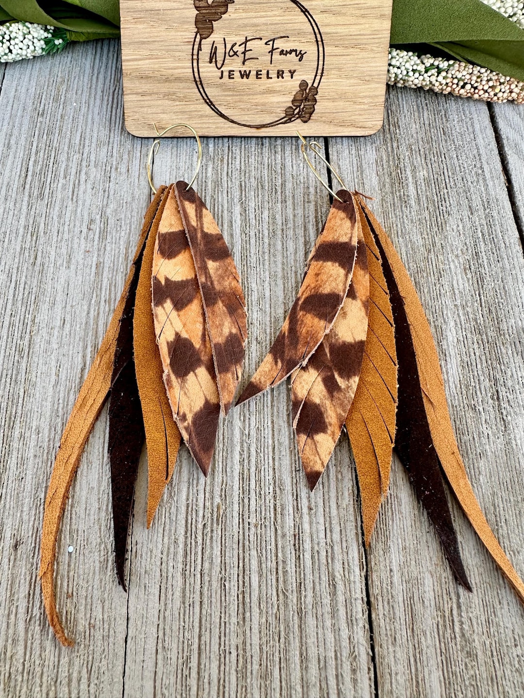 Pheasant Long and Skinny Feather Fringe Leather Earrings - Etsy