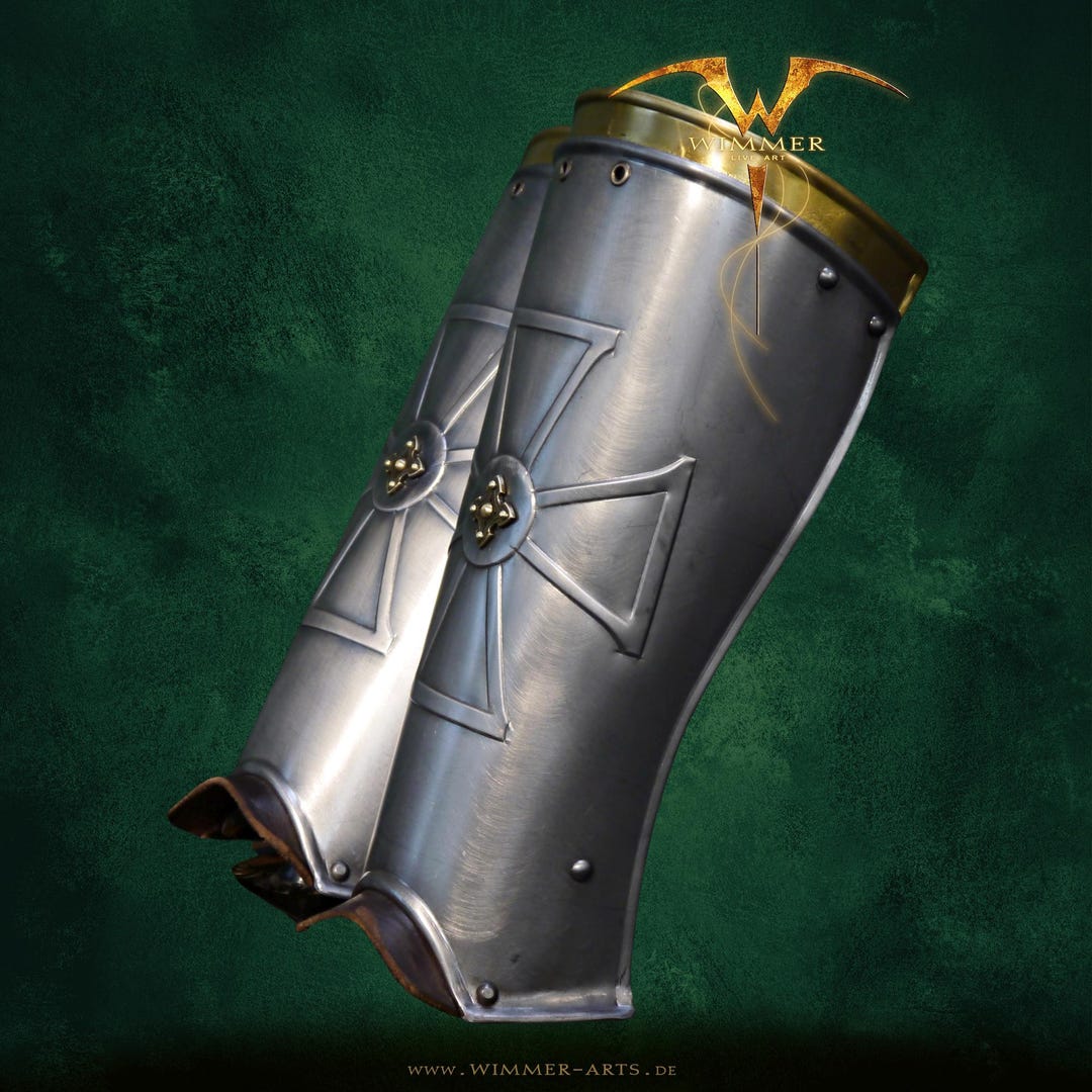 Metal Armor for LARP and COSPLAY - Greaves Made of Steel and Brass With ...