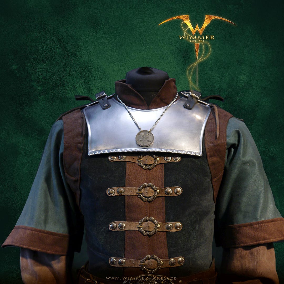 Metal Armor for LARP - Collar With Ribbed Edge Made of Steel for Men ...