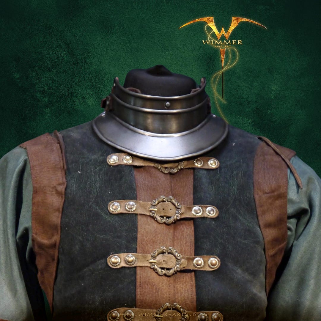 Metal Armor for LARP and Cosplay. Burnished Neck Collar. Handmade in ...