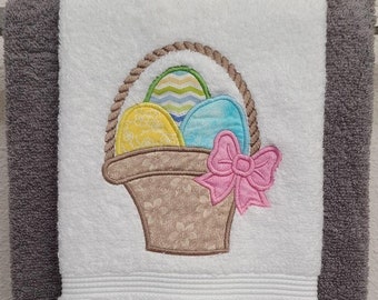 Embroidered Easter Towel Easter Wreath Towel Egg Towel - Etsy