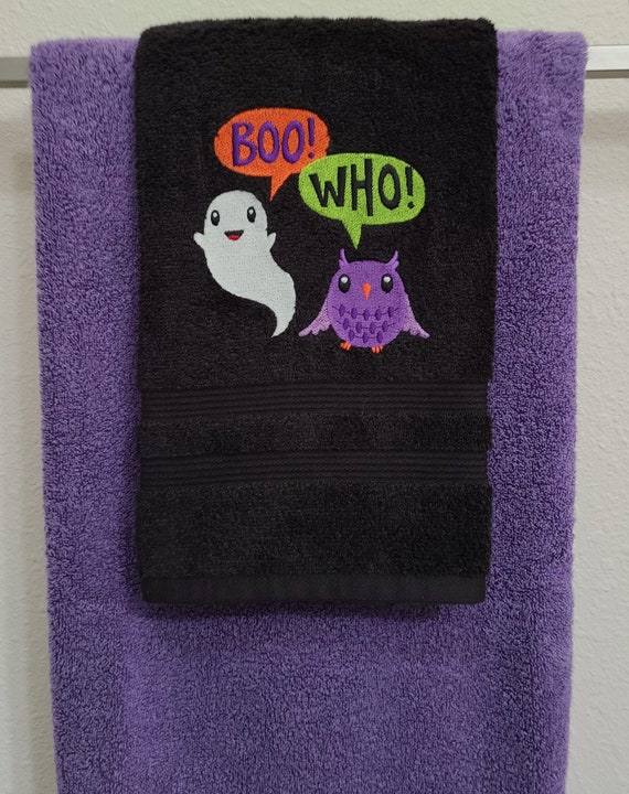 Boo Who Embroidered Hand Towel - Etsy