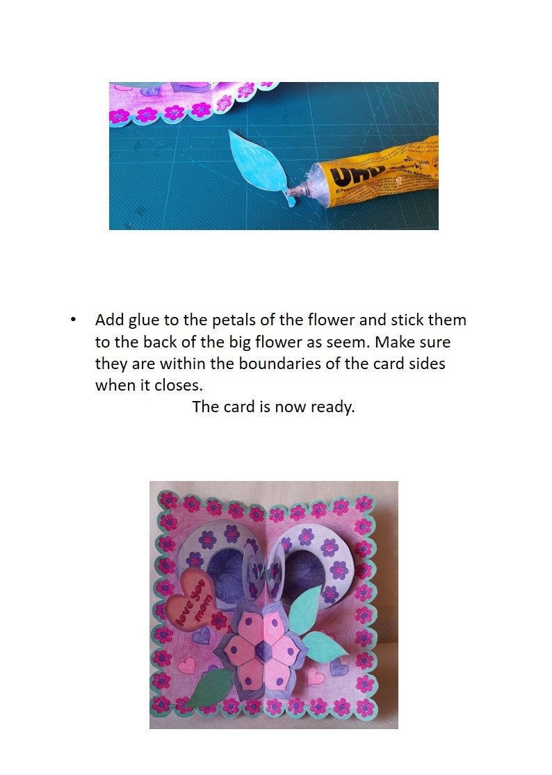 Mother's Day - Pop up Card - DIY - Digital Download - B&W Templates - Etsy