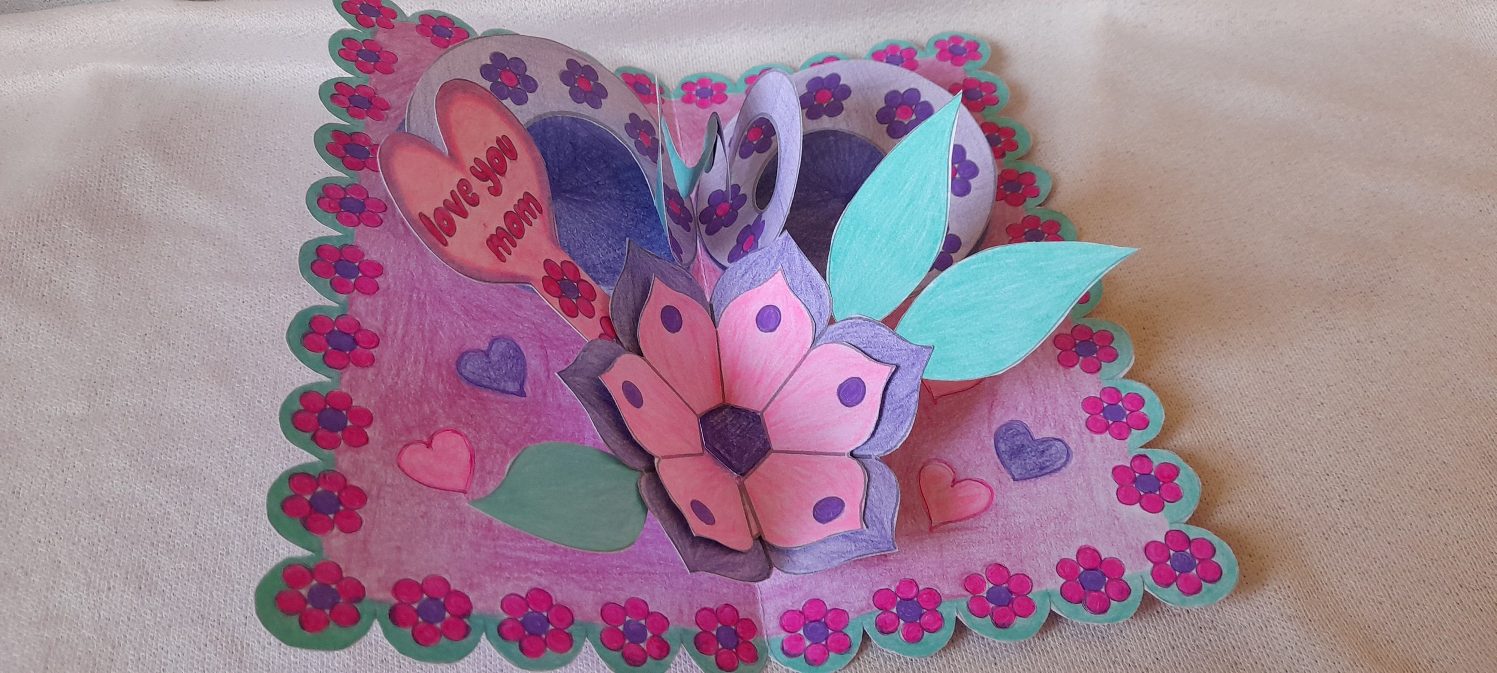 Mother's Day - Pop up Card - DIY - Digital Download - B&W Templates - Etsy