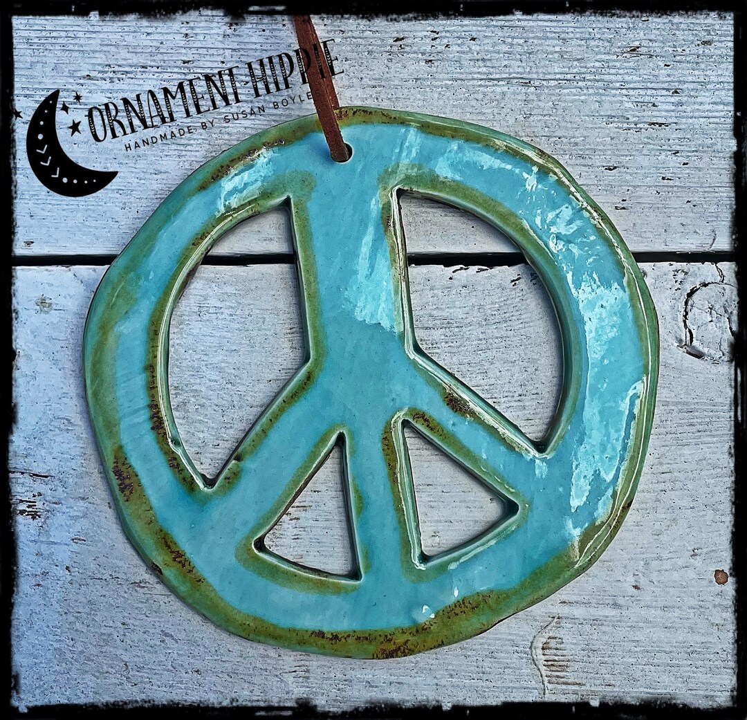 PEACE SIGN ... Handmade Ceramic Ornament by Susan Boyles - Etsy
