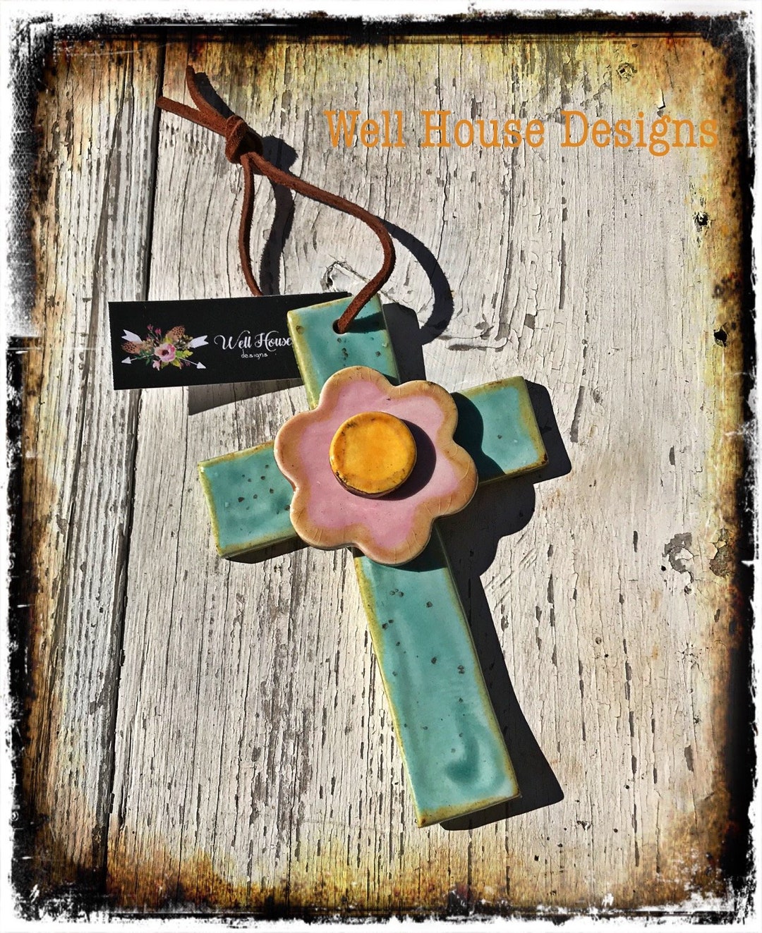 Pink Daisy Cross - Etsy