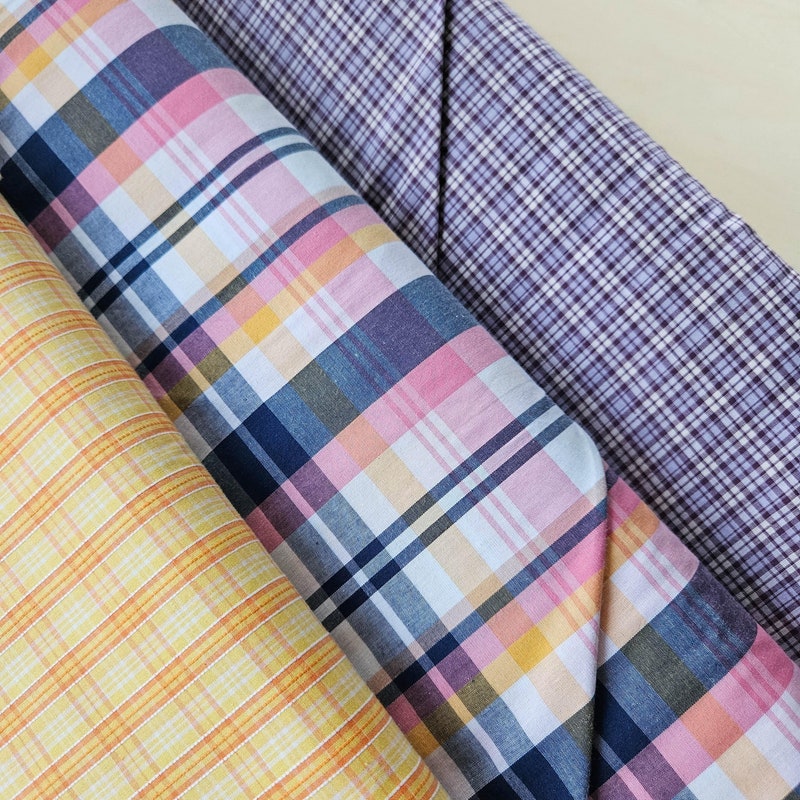 Yellow Plaid Fabric - Etsy