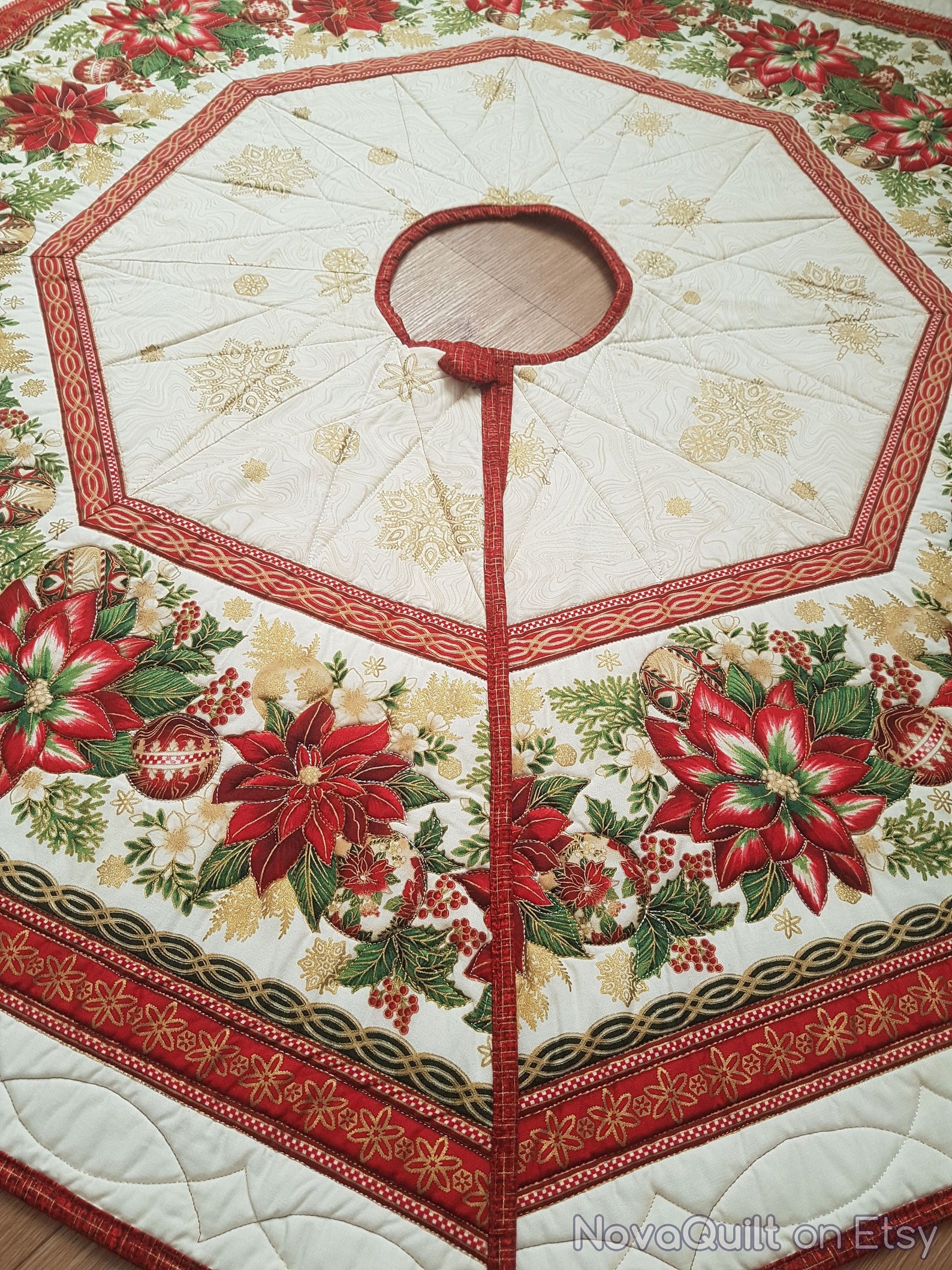 Quilted Tree Skirt - Different Sizes, Red Tree Skirt, Christmas Tree ...