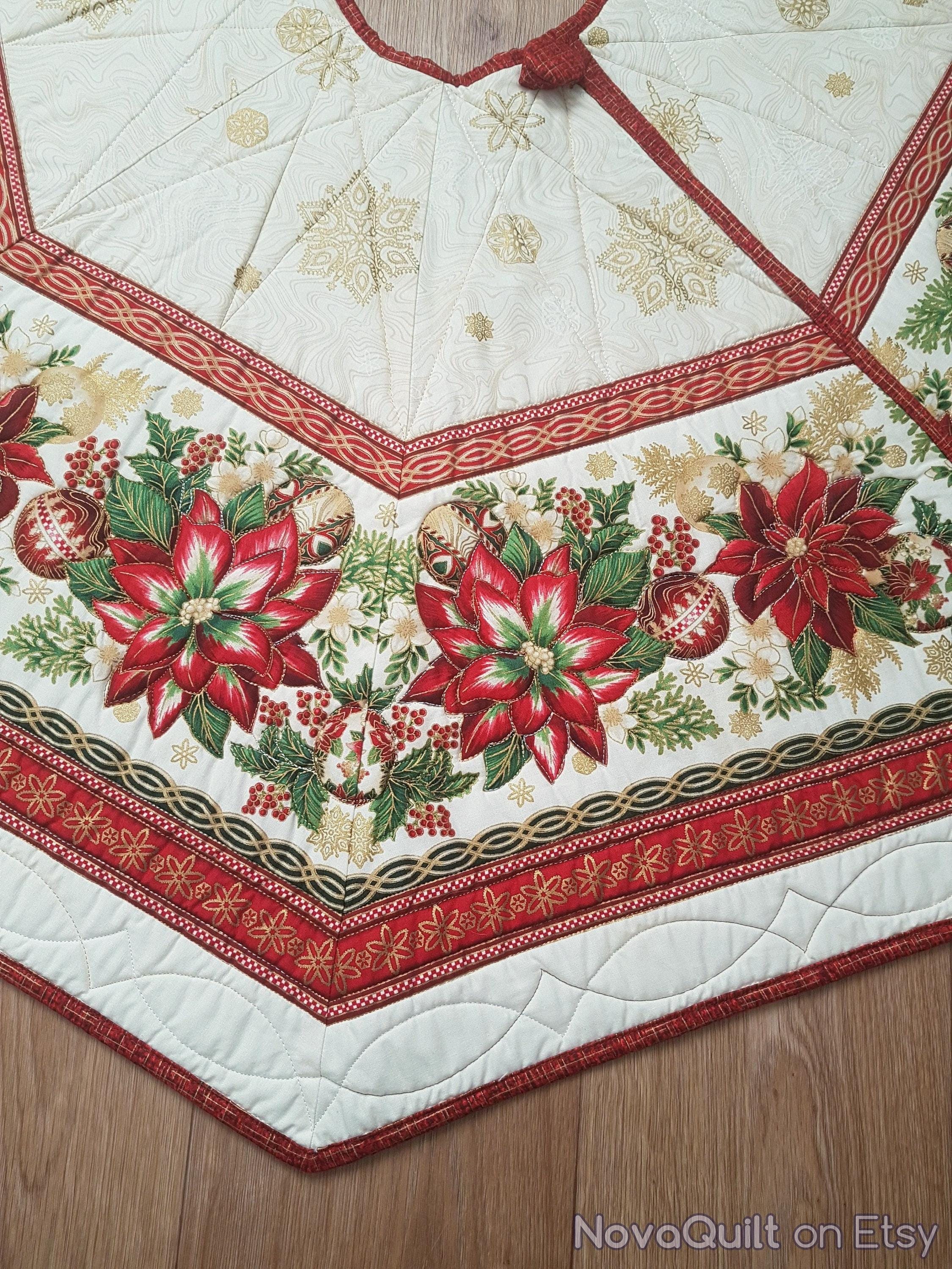 Quilted Tree Skirt - Different Sizes, Red Tree Skirt, Christmas Tree ...