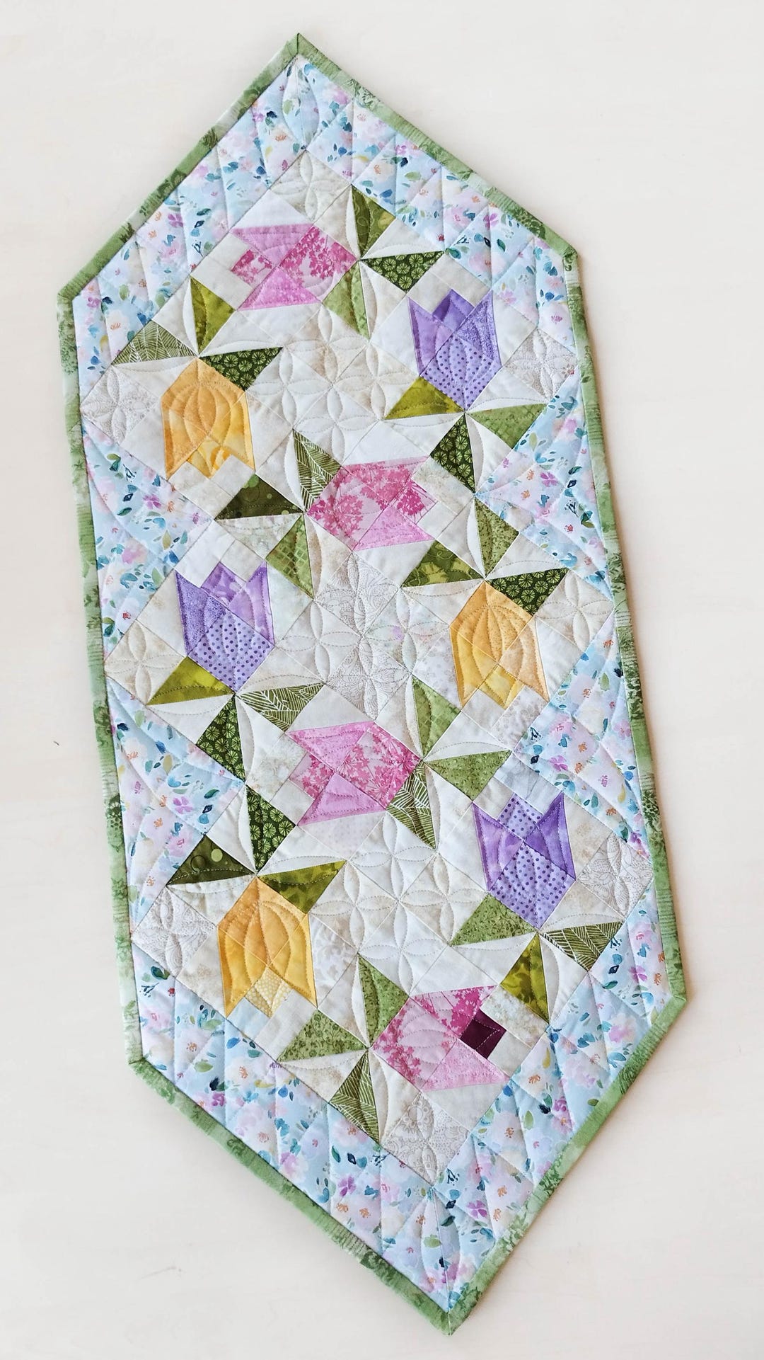 Quilted Easter Table Runner - Spring Tulips - 33" by 14" | Spring Wall ...