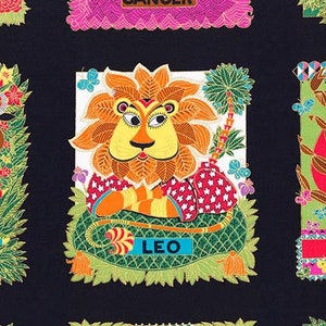 Cotton Fabric Panel With Zodiac Signs, the Zodiac MULTI by Robert ...