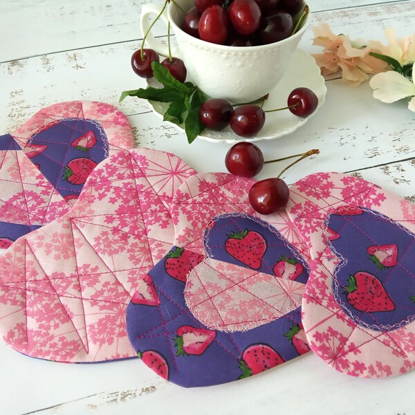 Strawberry Mug Rug - Etsy