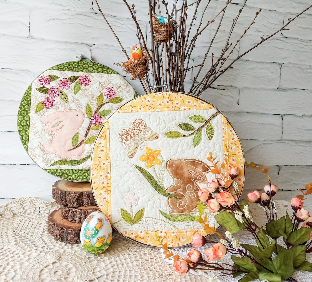 Easter Applique Pattern, Bunny Pattern, PDF Pattern, Easter Quilt, Spring Quilt, Mini Quilt ...