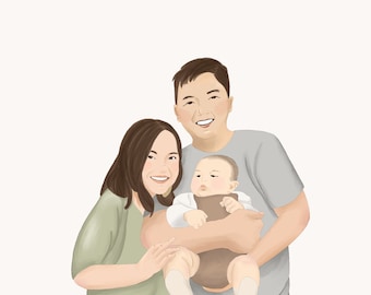 Custom Digital Family Portrait Painting Textured, Faceless - Etsy