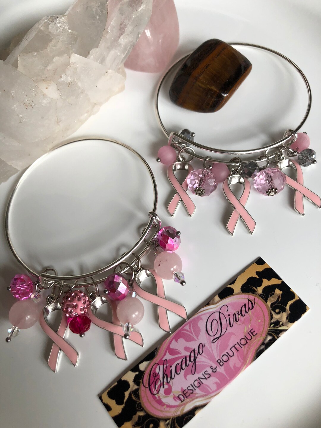 Pink Ribbon Bracelets SET, Awareness, Fight the Fight, Supporting ...