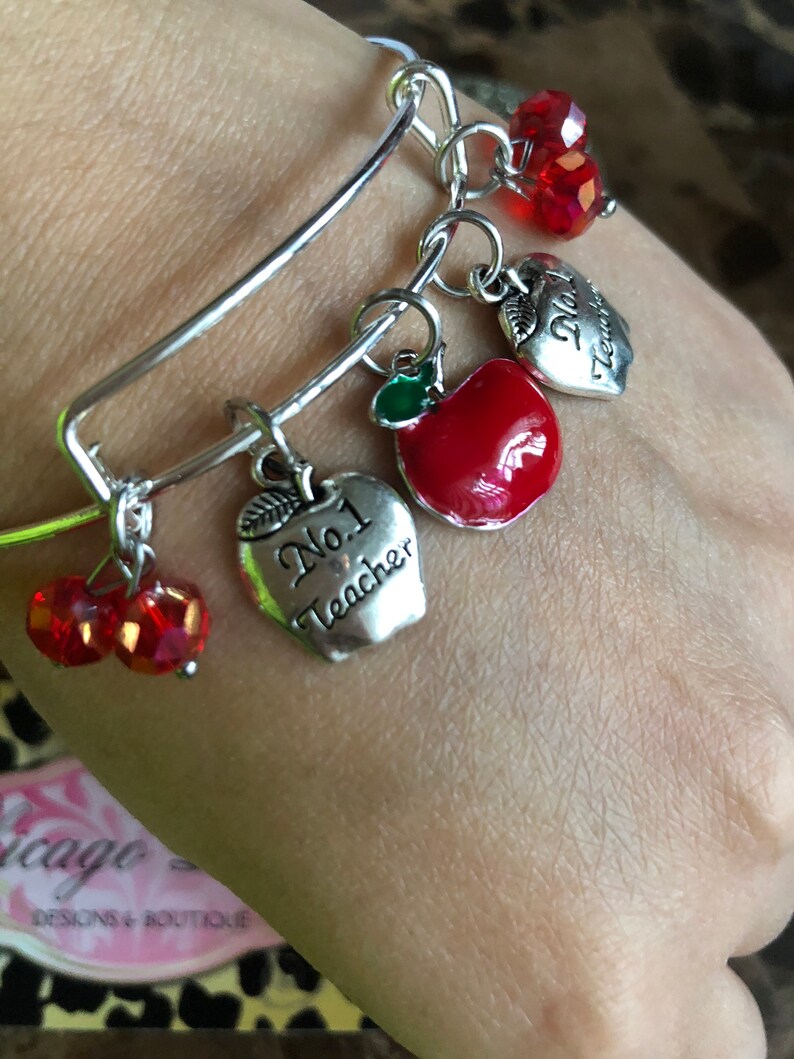 TEACHER Bracelets SET Set Unique School Teacher Bracelet, Teacher Gift ...