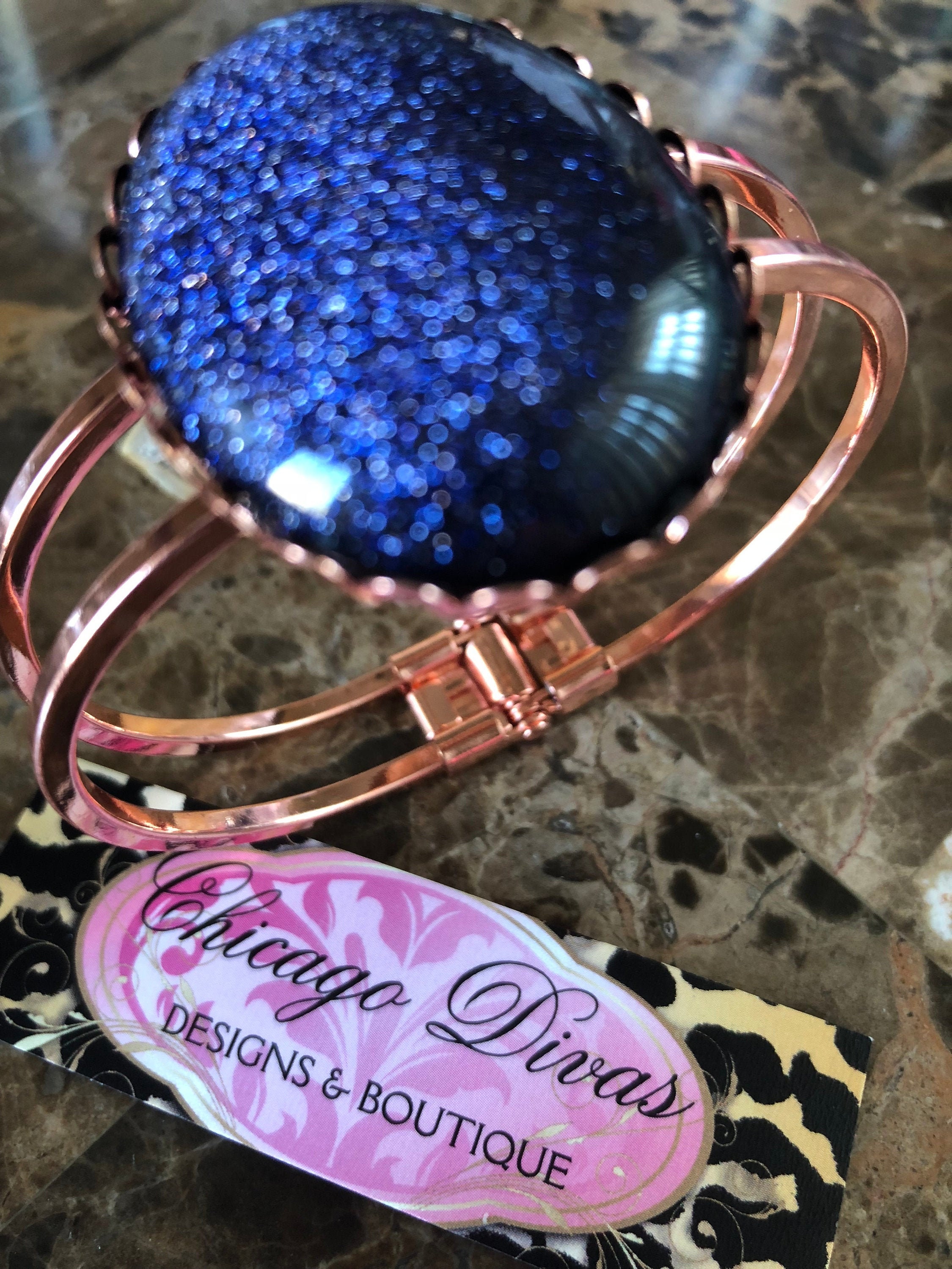 BLUE SANDSTONE Bracelet Natural stone beautiful shiny Healing Power ...