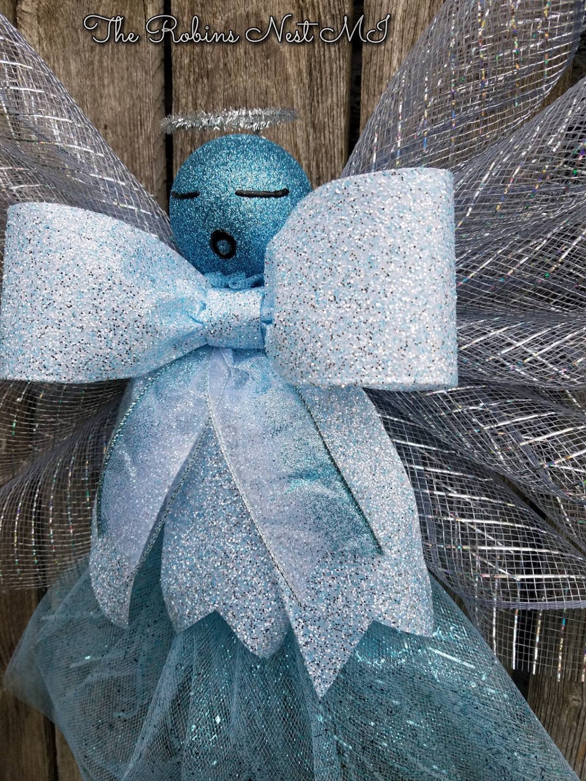 Blue Angel Wreaths Light Blue Angels Christmas Tree Topper - Etsy