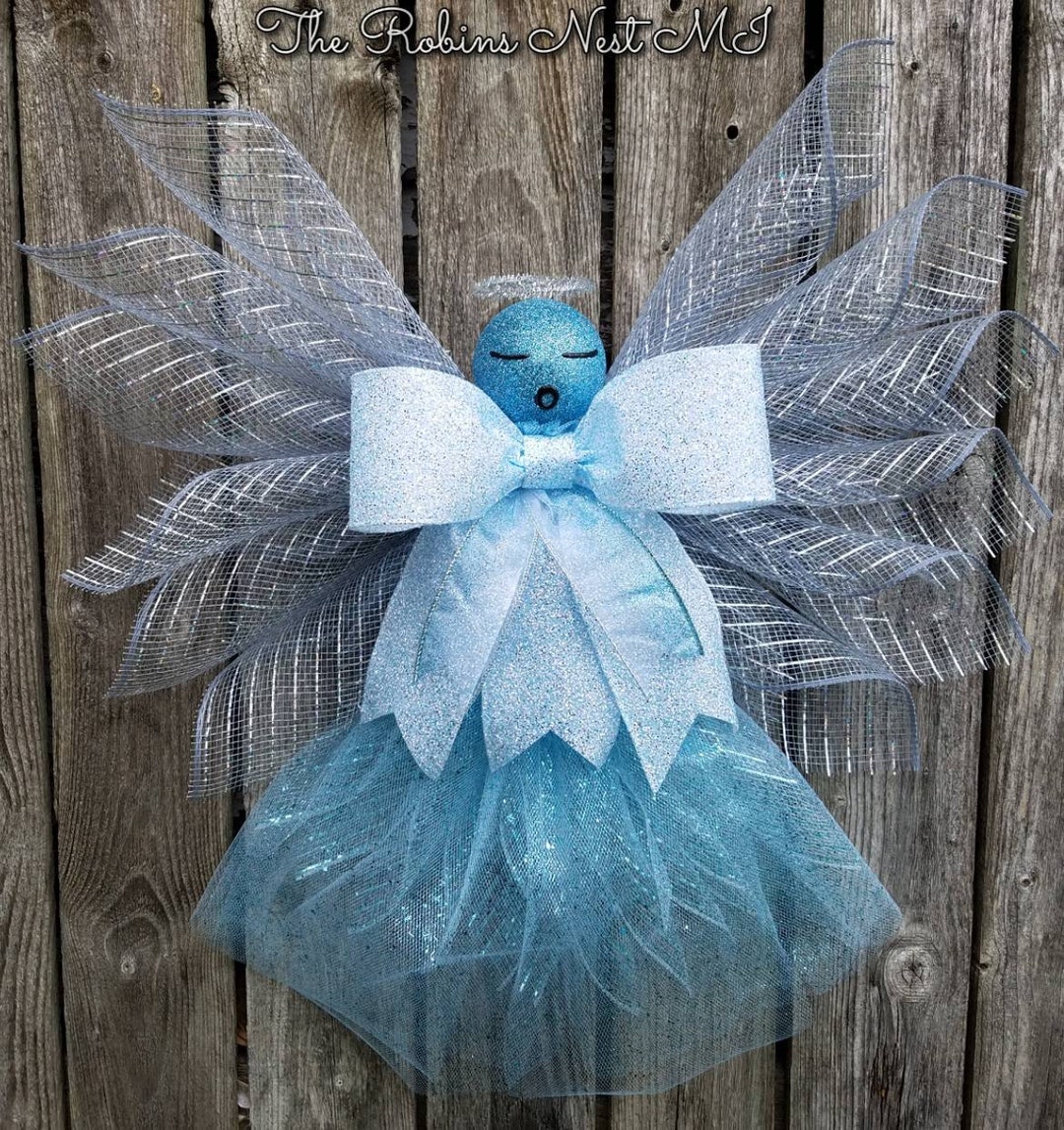 Blue Angel Wreaths Light Blue Angels Christmas Tree Topper - Etsy