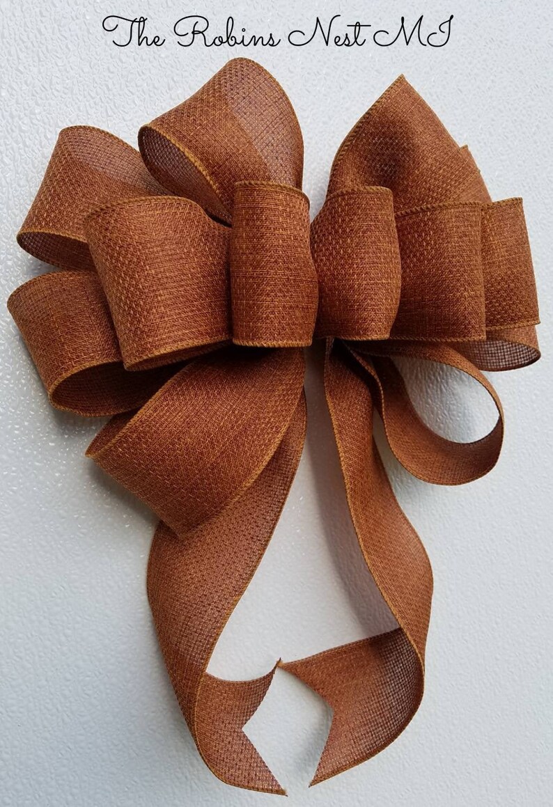 Orange Rust Bows Copper Burlap Bows Wedding Decor Church - Etsy