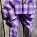 Purple Buffalo Check Bow, Purple Plaid Bow, Light Purple & Purple ...