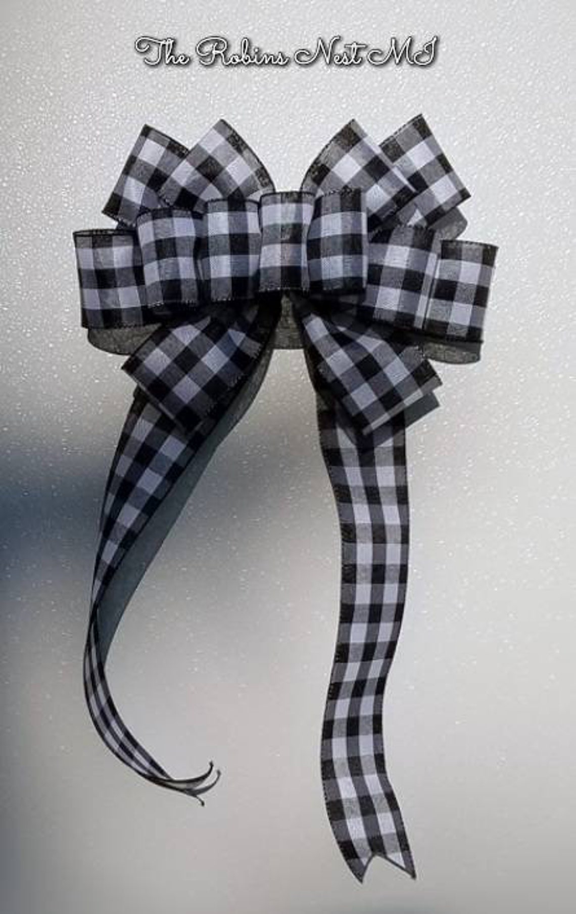 Buffalo Check Bows Black White Checkered Bow Black and White | Etsy