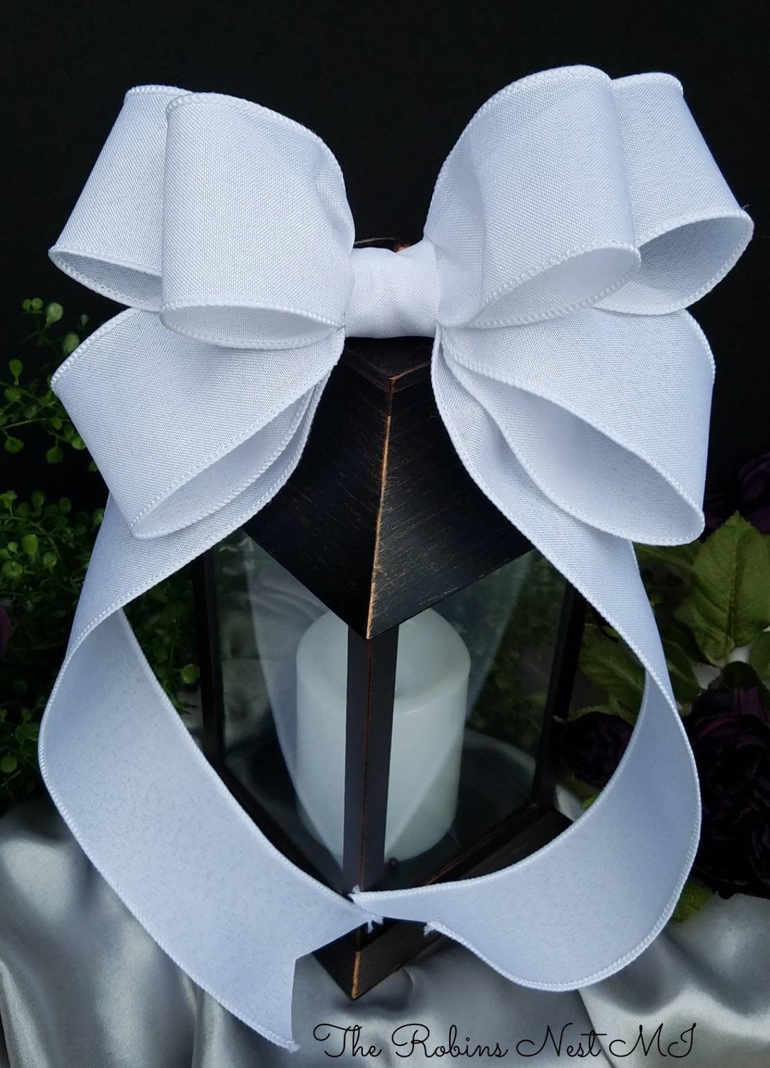 White Wedding Bows Wreath Bow Faux Burlap Bows Durable - Etsy