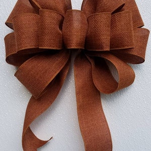 Orange Rust Bows, Copper Burlap Bows, Wedding Decor, Church Pew Bows ...