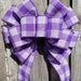 Purple Buffalo Check Bow, Purple Plaid Bow, Light Purple & Purple ...