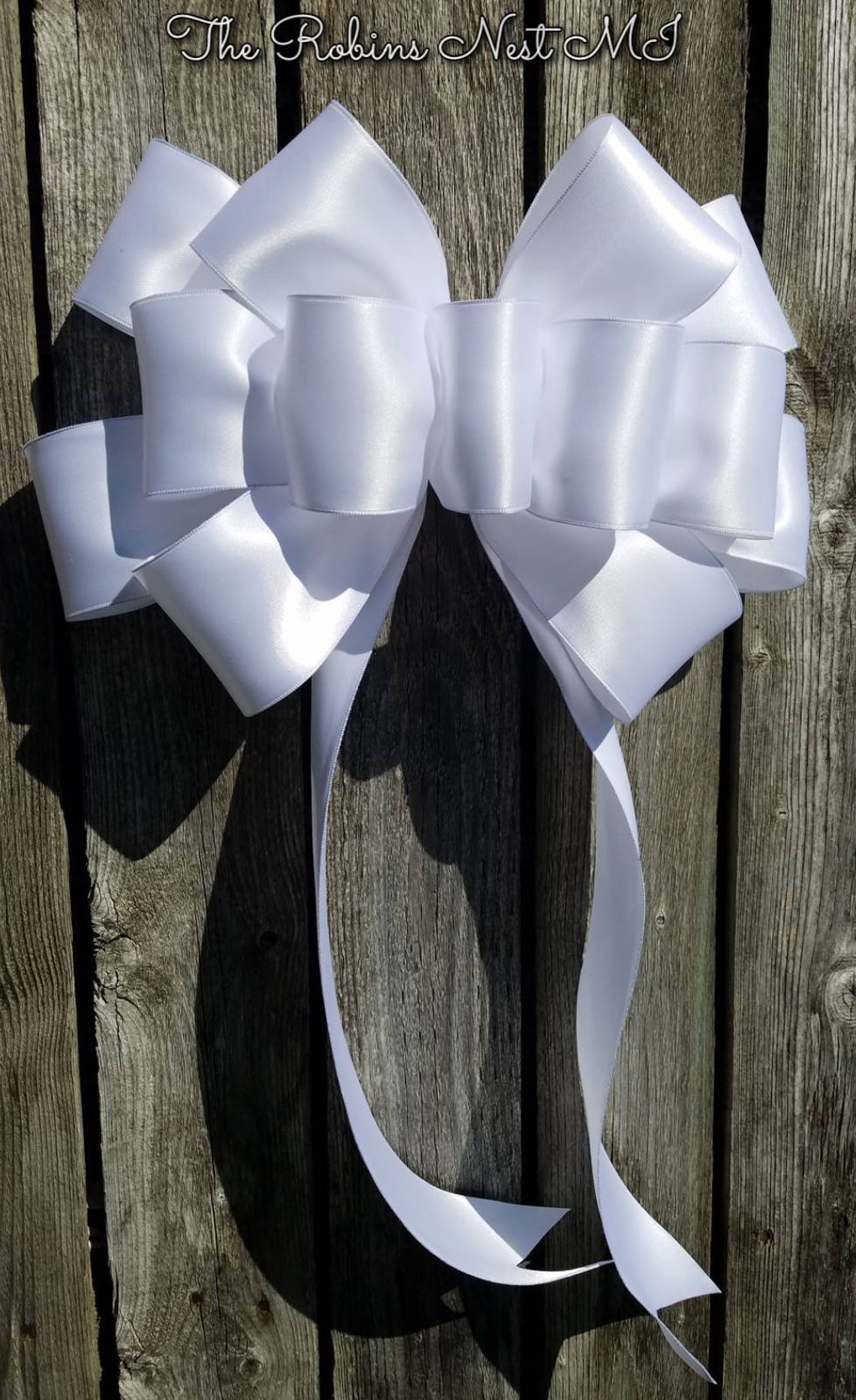 White Bows White Satin Ribbon Bow Ivory Satin Bows White | Etsy