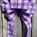 Purple Buffalo Check Bow, Purple Plaid Bow, Light Purple & Purple ...