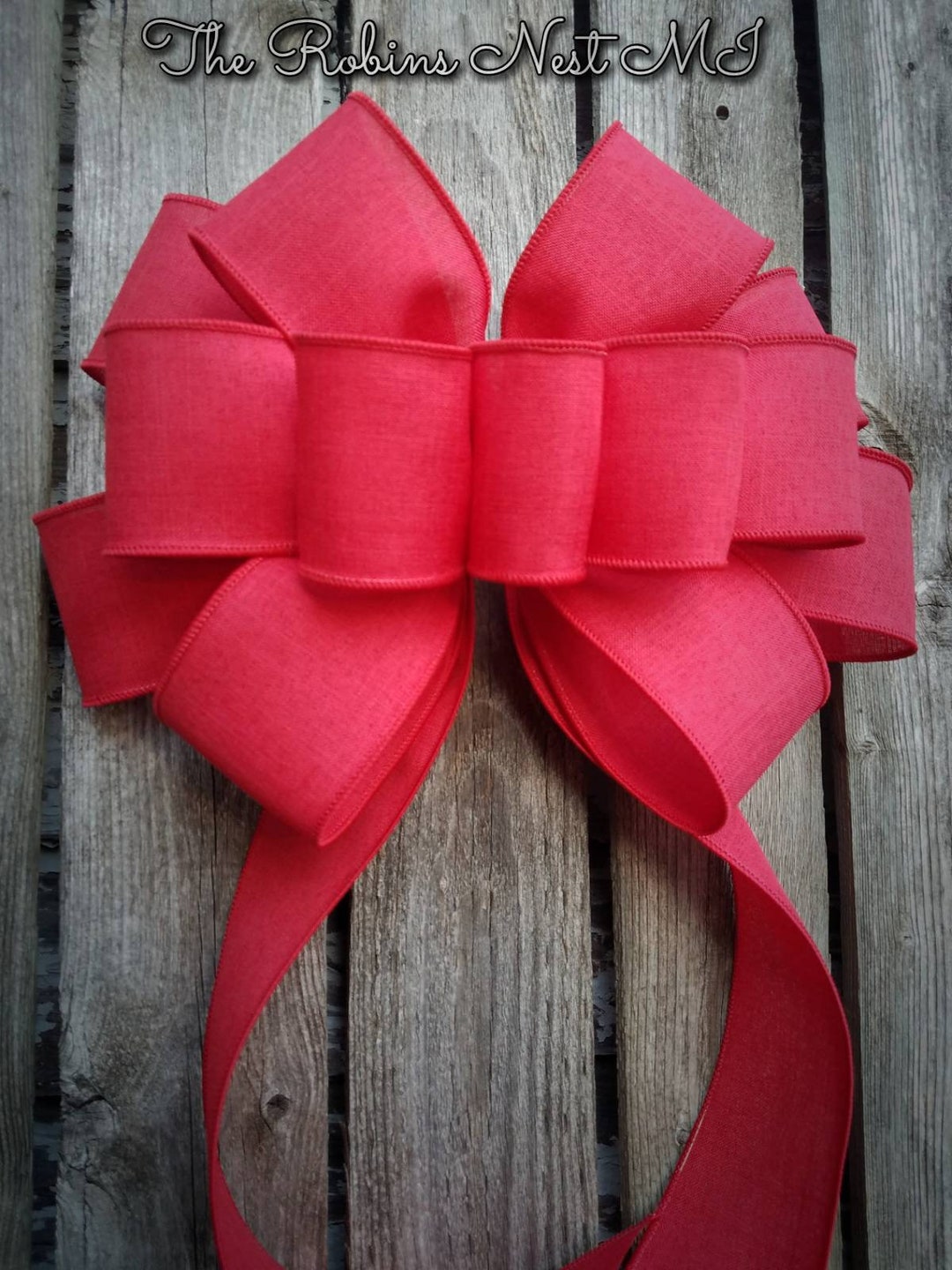 Red Burlap Bows Red Ribbon Bows Indoor or Outdoor Display - Etsy