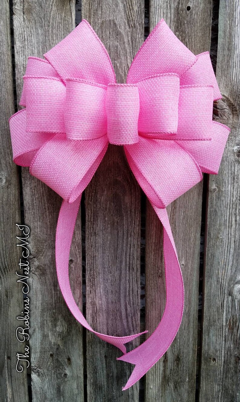 Pink Bows Burlap Bows Large Pink Wreath Bows - Etsy