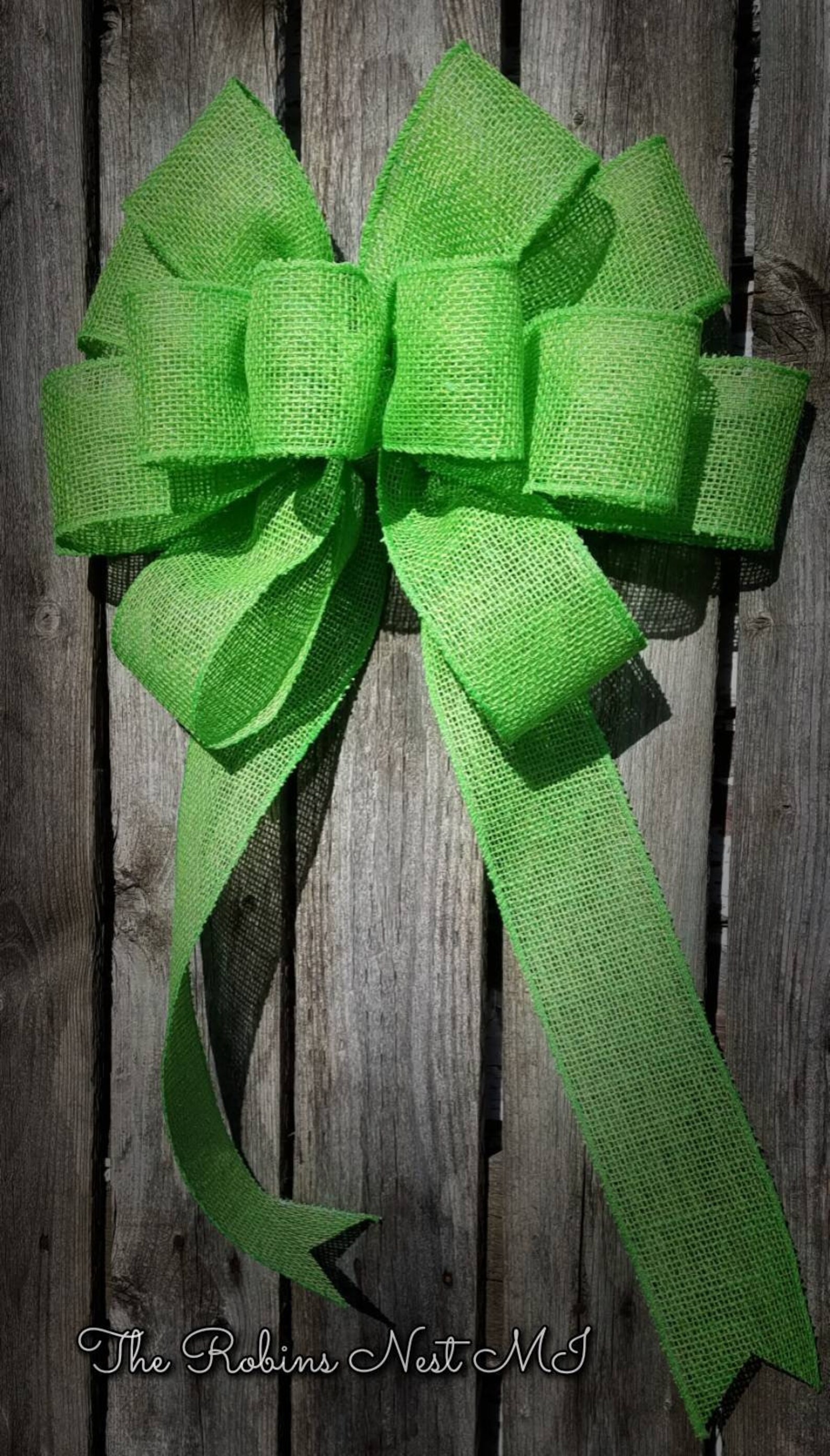 Burlap Bow White Bows of Hope Wired Burlap Ribbon Bows | Etsy