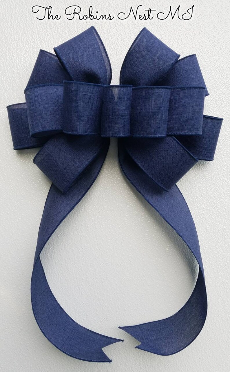 Blue Bow Blue Tree Bows Navy Blue Bow Blue Burlap Bows - Etsy