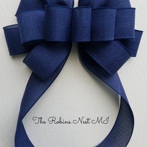 Blue Bow Blue Tree Bows Navy Blue Bow Blue Burlap Bows - Etsy