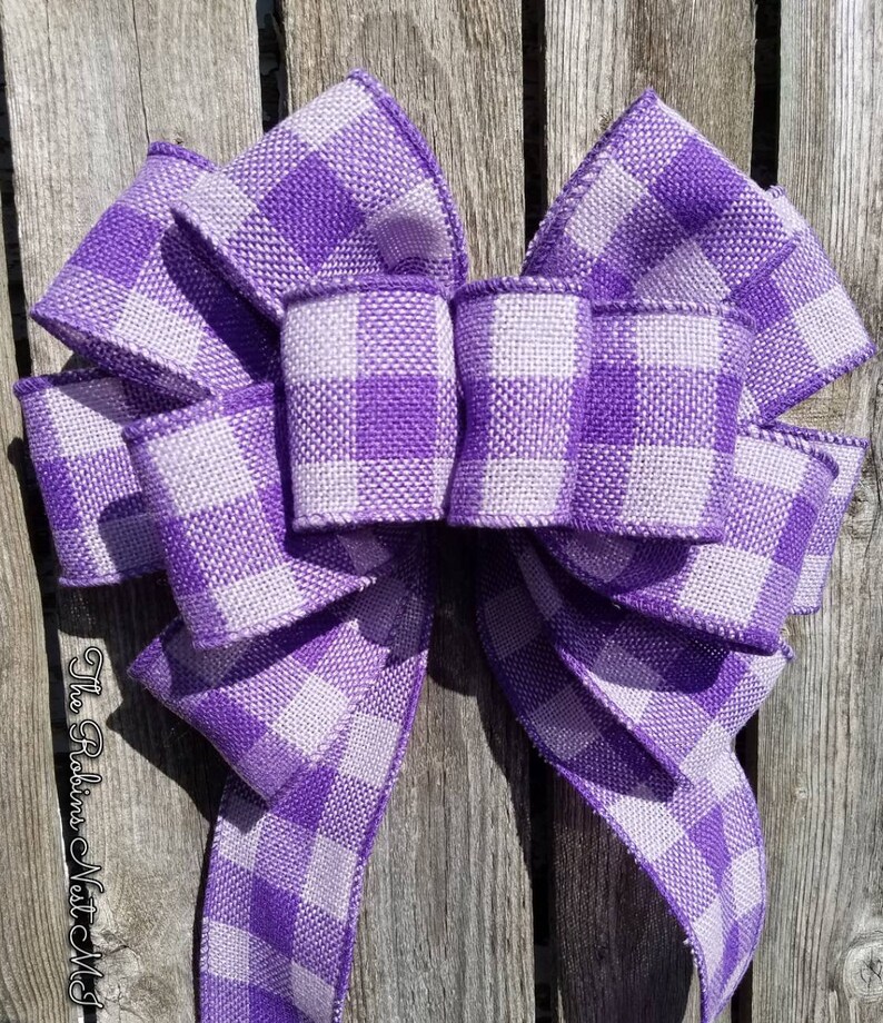 Purple Buffalo Check Bow Purple Plaid Bow Light Purple & | Etsy